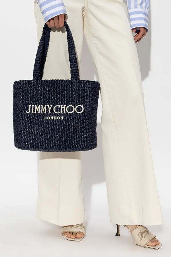 Jimmy Choo Beach Medium' Shoulder Bag - Navy Blue | Editorialist